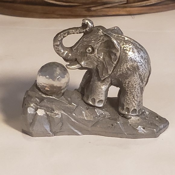 Vintage | Accents | Vintage Pewter Elephant With Swarovski Crystal ...